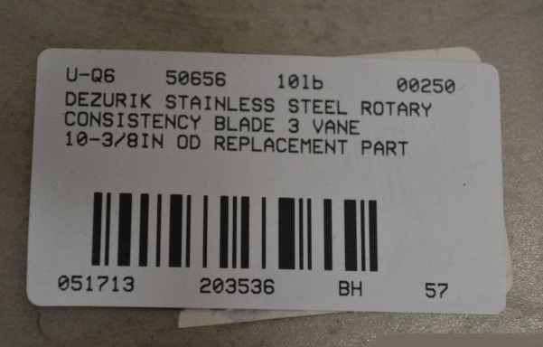 DEZURIK BLADE SENSOR FOR SDP MIXING TYPE COSISTENCY MIXER